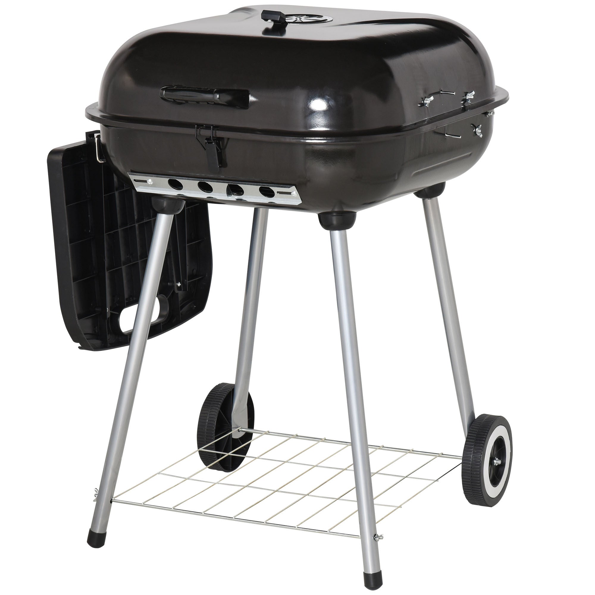 Outsunny 21' Portable Charcoal Grill with Wheels and Bottom Shelf, BBQ – FC-Direct.com
